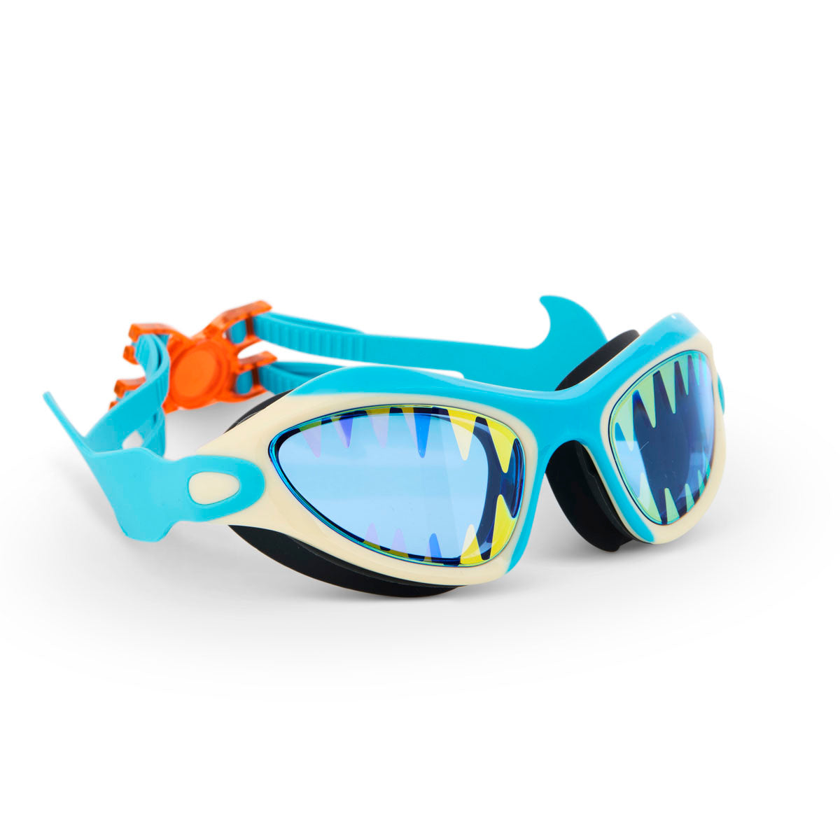 Shark Tooth White Megamouth Kids’ Swim Goggles | Shark Goggles for Pool ...
